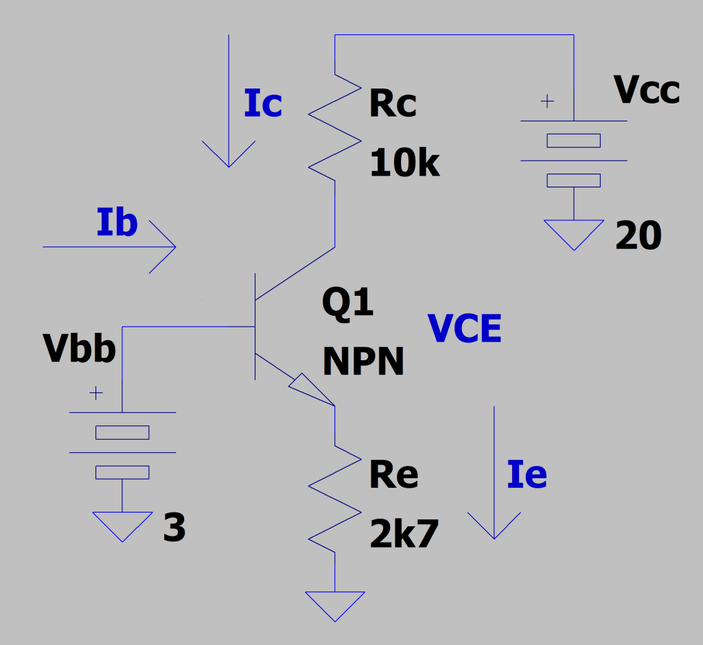 Recta de carga de un transistor, punto «Q» – TRESCIENTOS BAUDIOS